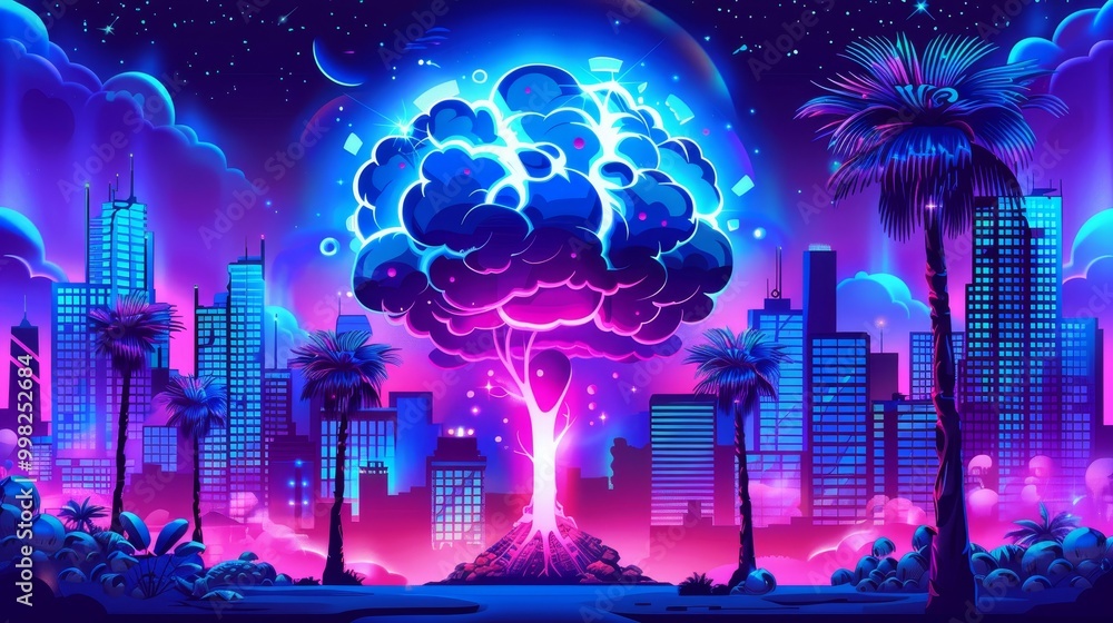 Nuclear explosion and catastrophic fire at power plants smoke and ...