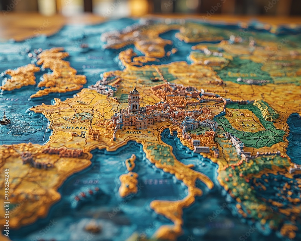 Colorful Detailed Printable Map of Spain Featuring Landmarks, Regions ...