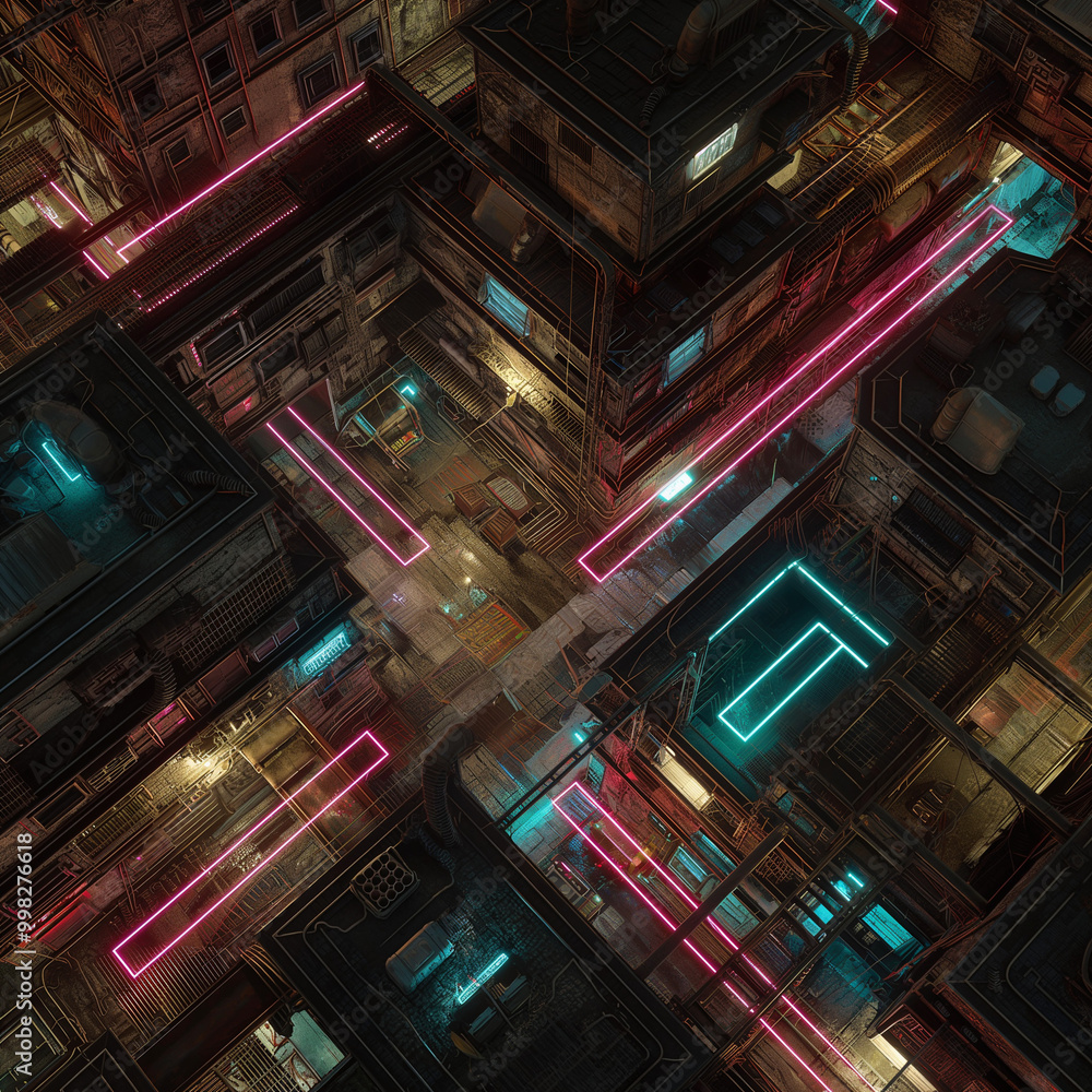 Dystopian Cyberpunk City Battle Map for Tabletop Role-Playing Games ...