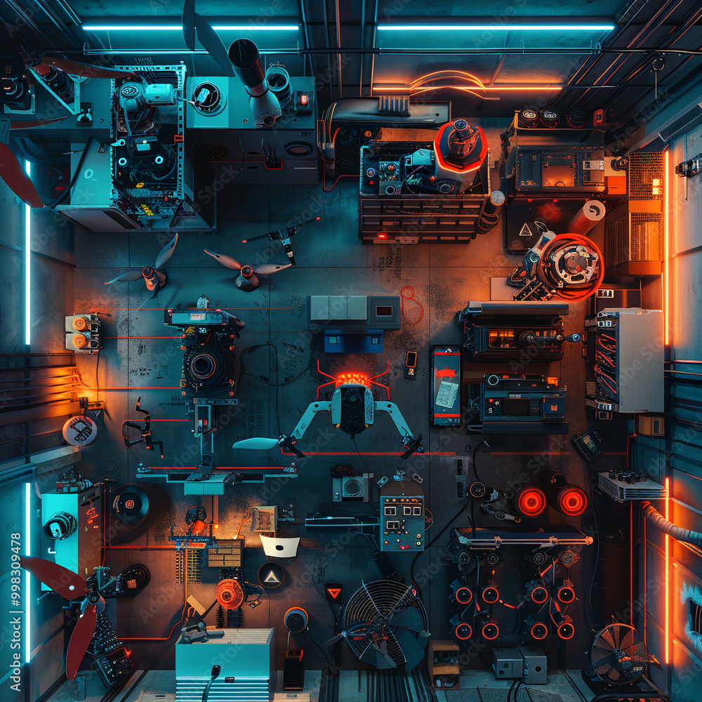 Cyberpunk Battle Map for DnD, Top-Down Tabletop Role-Playing Game Map ...