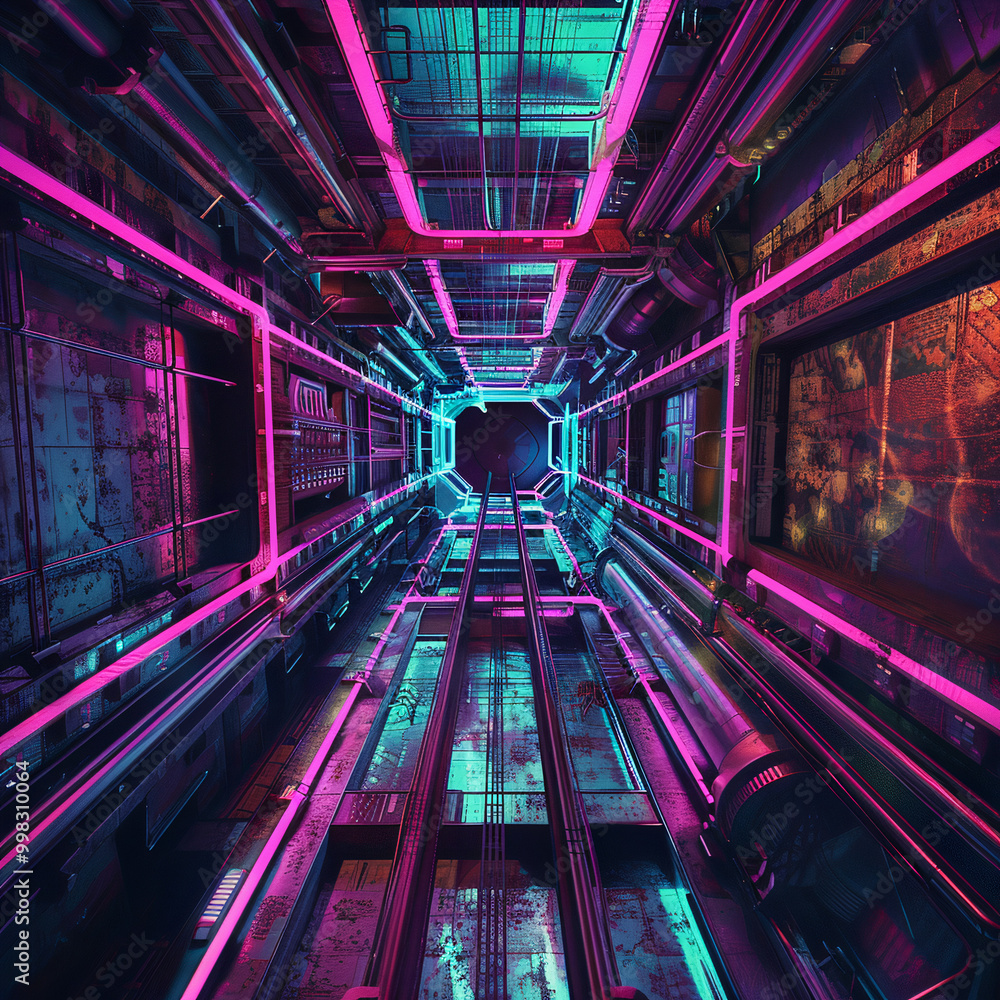 Ilustración de Stock Cyberpunk Battle Map for DnD, Top-Down Tabletop ...