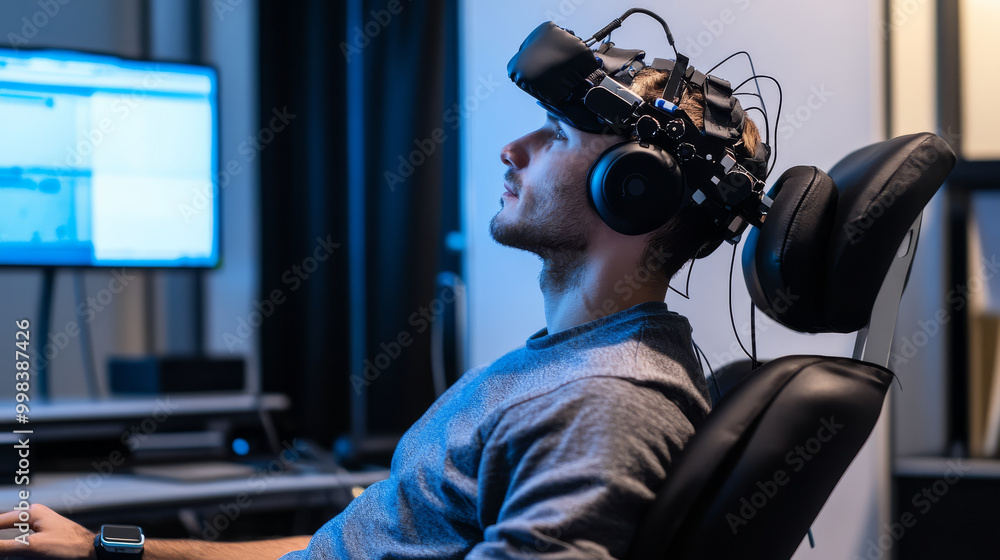 Neurotechnology in rehabilitation, with a patient using brain ...