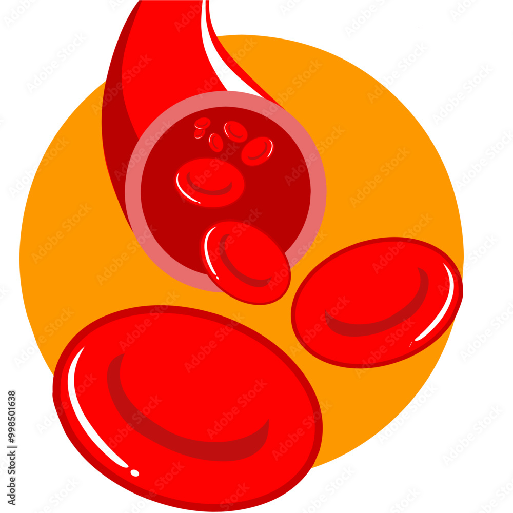Blood vessel with erythrocytes flowing in it. Perfect for health ...