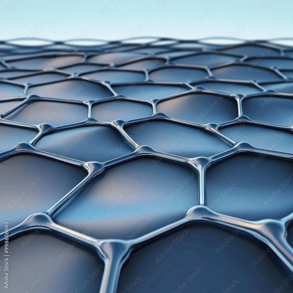 Microscopic graphene lattice structure viewed under microscope front ...