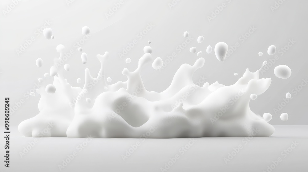 Collection of white soap foam splashes isolated on a white or ...