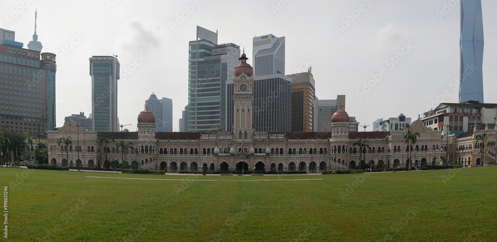 Merdeka Square in Kuala Lumpur: glued panorama with high resolution ...