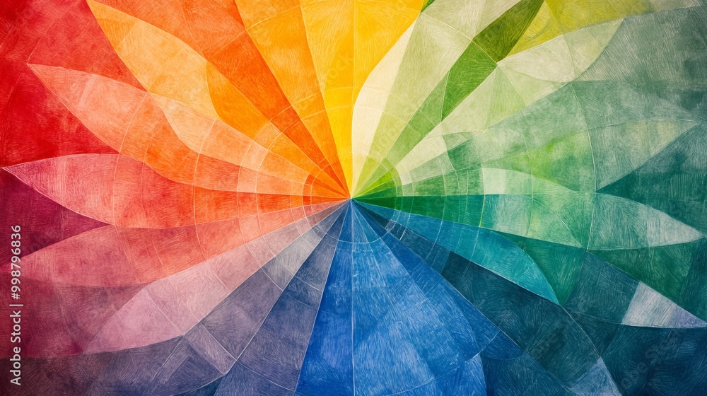 Color wheel, a visual representation of color relationships, depicting ...