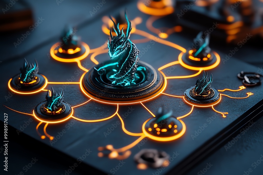 Ilustración de Stock Magical corporate structure, where different ...