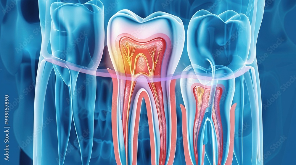Illustration of Teeth Anatomy: Medical X-ray and Wisdom Tooth ...