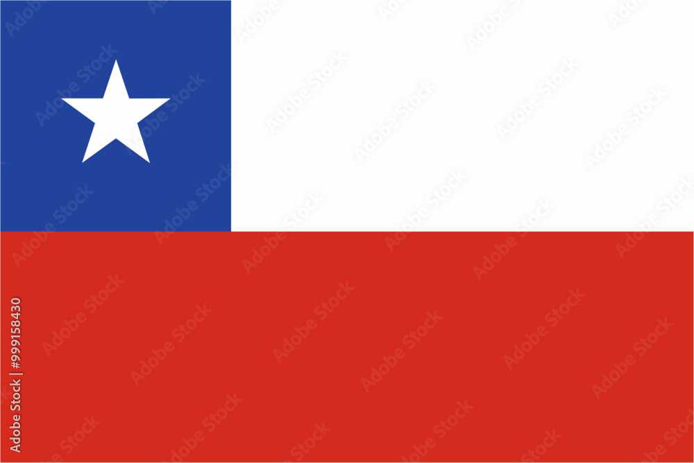 Chile official flag vector with standard size and proportion. National ...