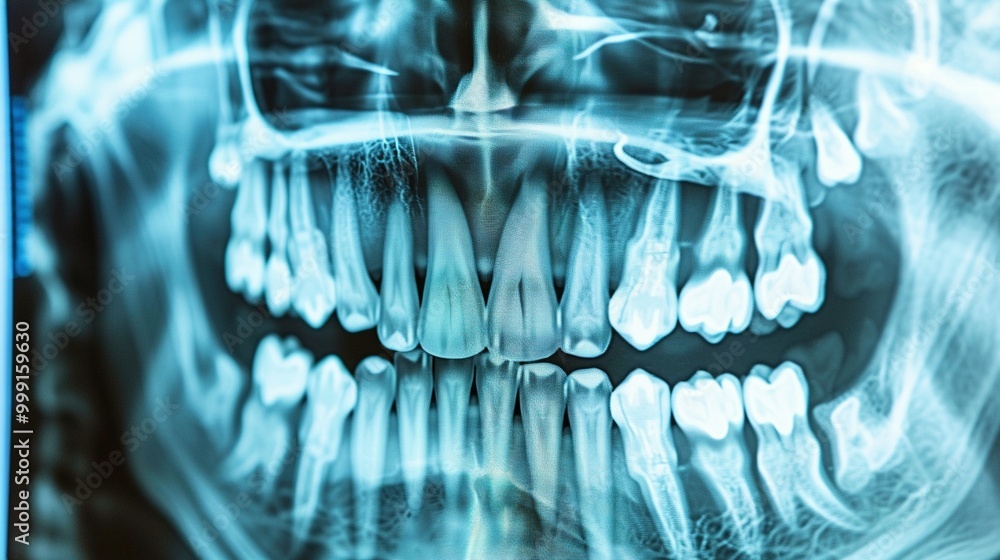 Medical Illustration of Teeth: Wisdom Tooth X-ray and Dental ...