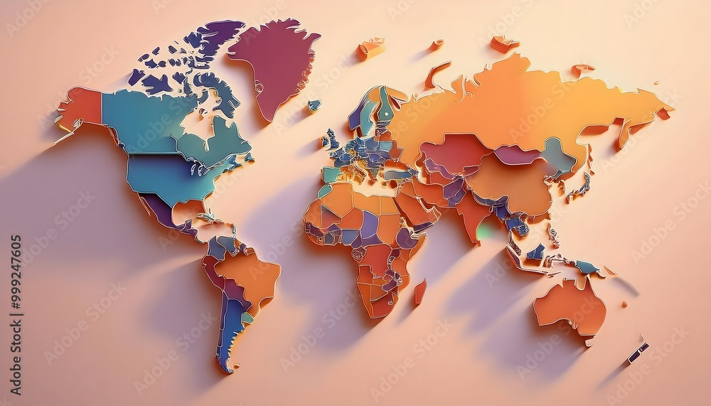 Ilustración de Stock Environmental Impact Concept - Digital map of the ...