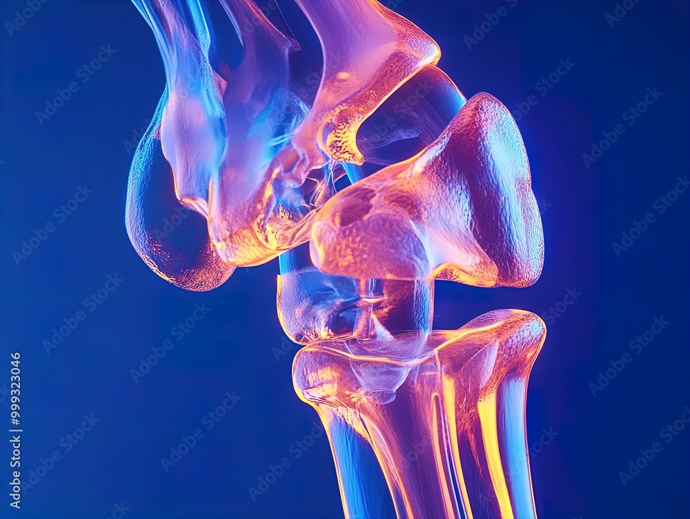 Intricate Luminescent Visualization of Knee Joint Structure: Stunning ...