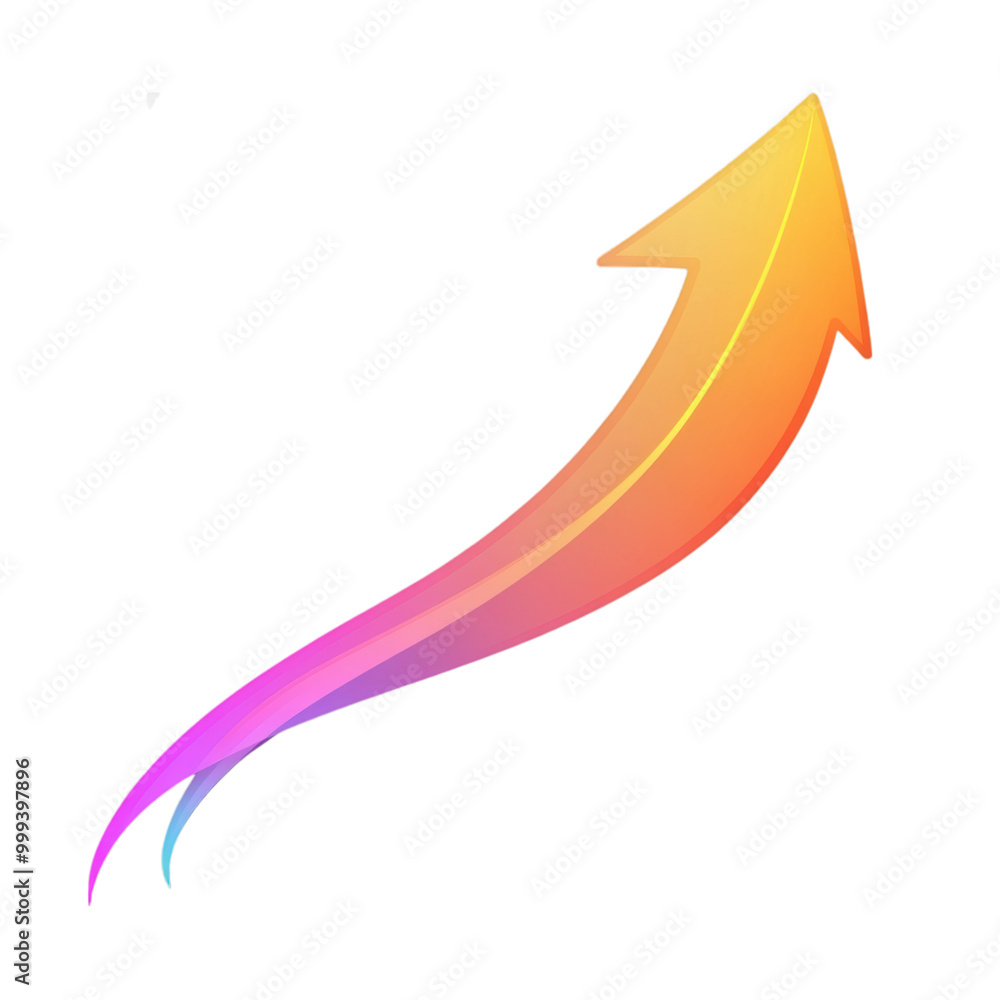 Curved Arrow: A sleek, modern curved arrow with a gradient effect ...