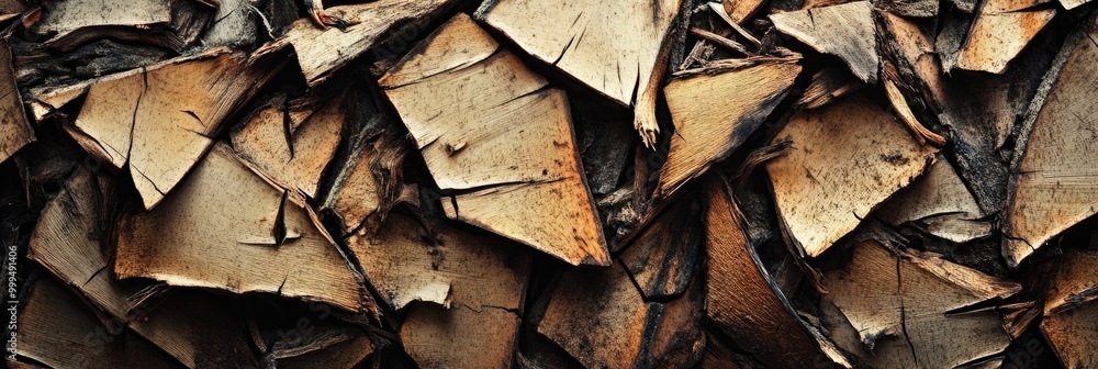 Splintered wood texture, showing sharp, jagged pieces protruding from a ...