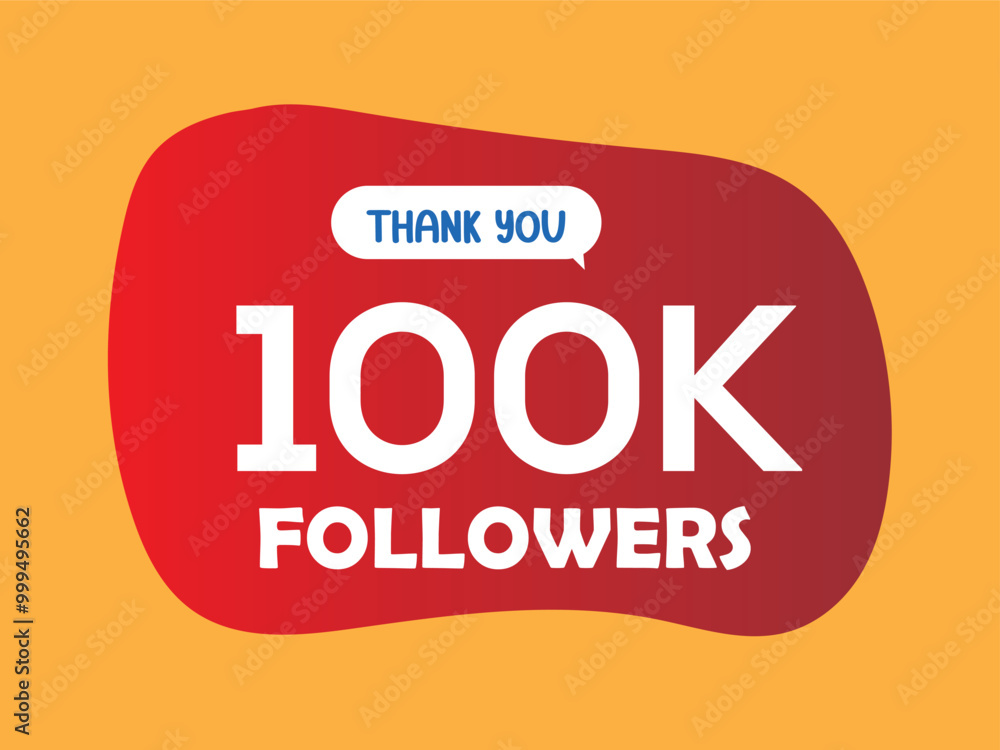 100k follower celebration vector art for social media post Stock Vector ...