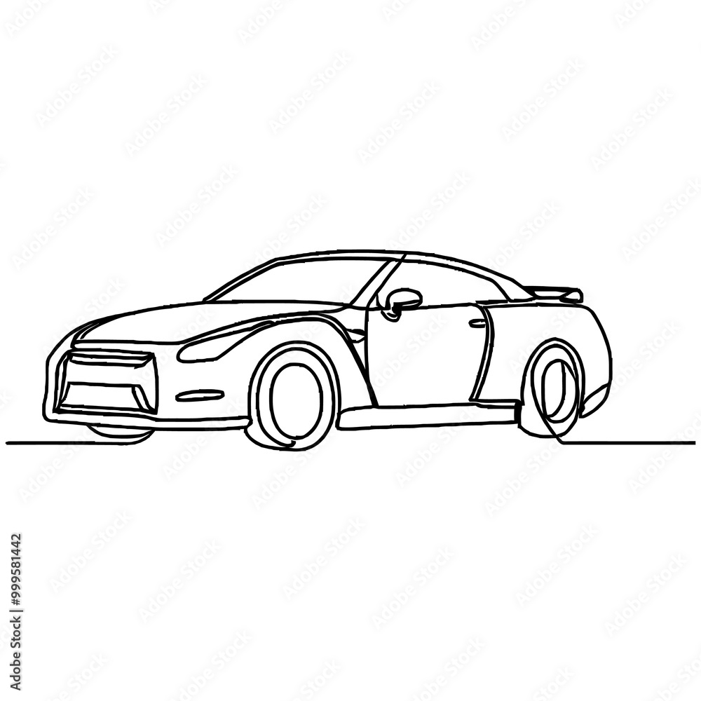line drawing of jdm car Stock Illustration | Adobe Stock