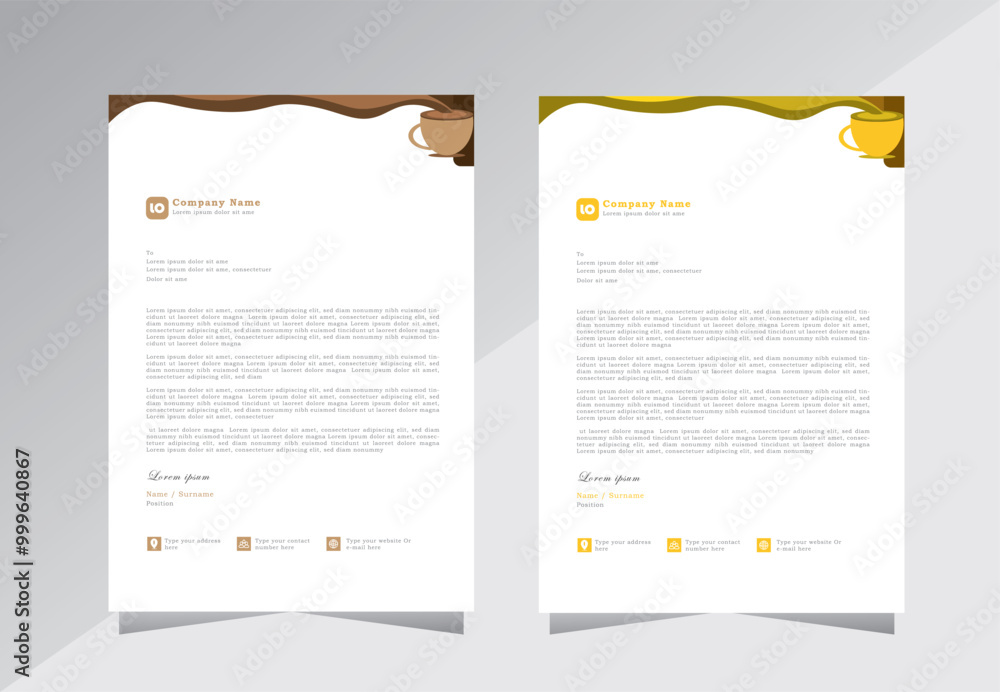 Coffee shop business letterhead design, Restaurant, tea shop business ...