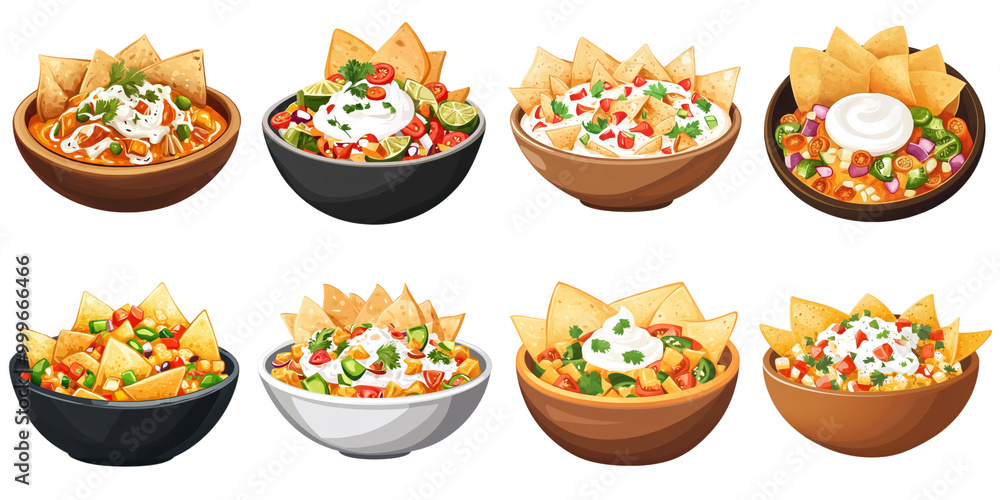 Papri Chaat transparent cartoon collection set in png no background for ...