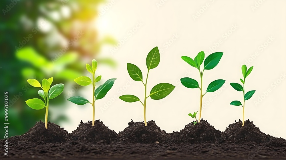 Illustration of plant growth stages from seed to mature plant ...