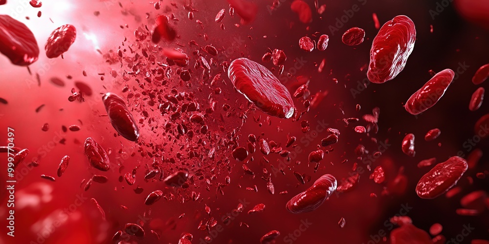Blood cell red 3d background vein flow platelet wave cancer medicine ...