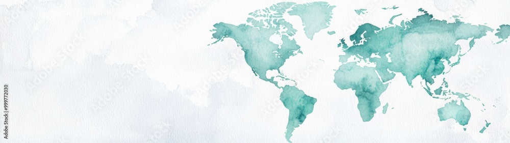 Watercolor World Map, a vibrant and artistic representation of the ...