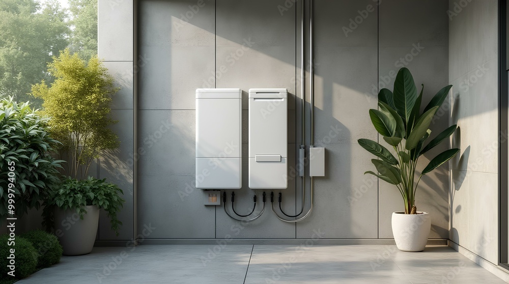Concept of a home battery packs alternative electric energy storage ...