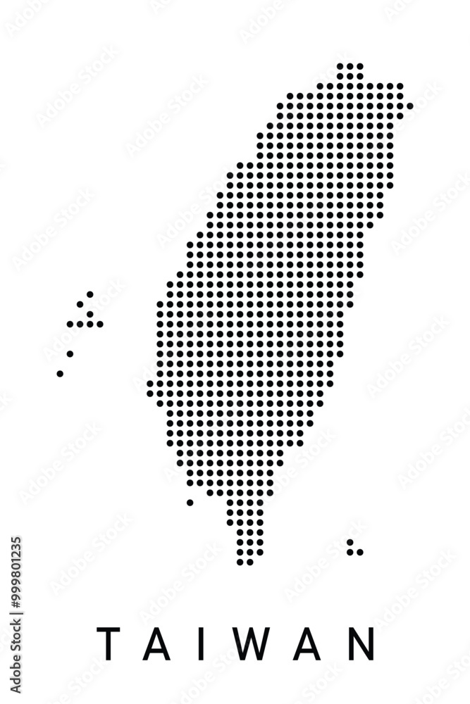 Dotted Map of Taiwan Stock Vector | Adobe Stock