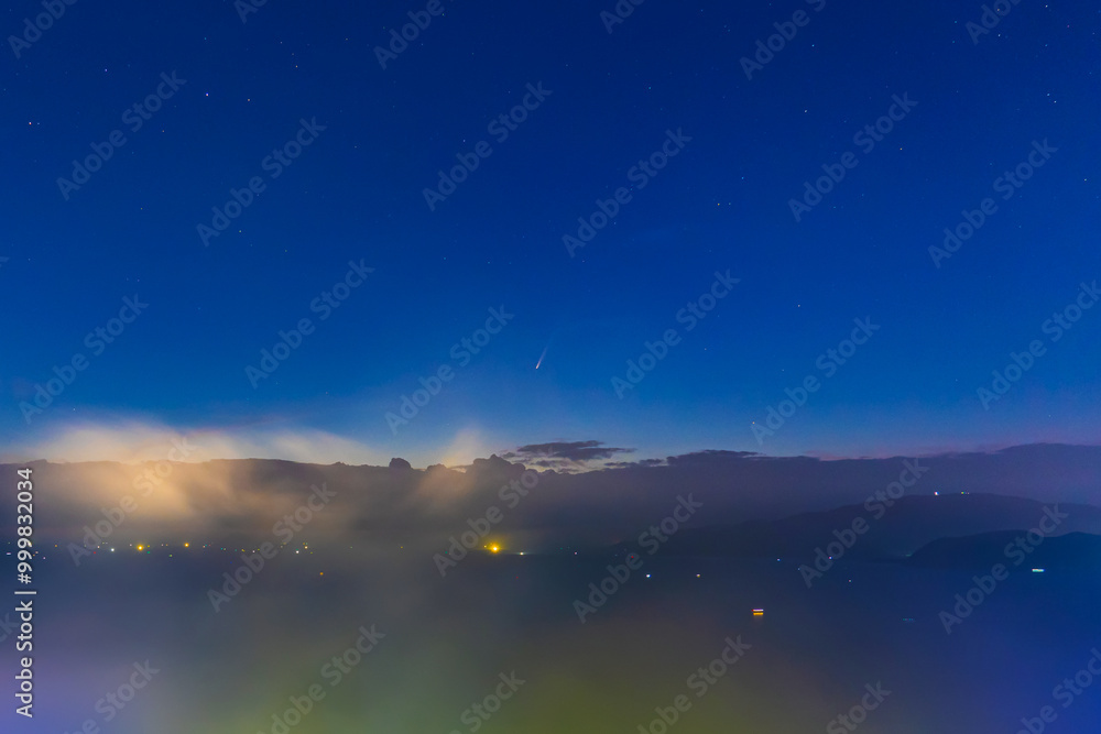 Comet Tsuchinshan Atlas C 2023 A3, periodic comet passing perihelion ...