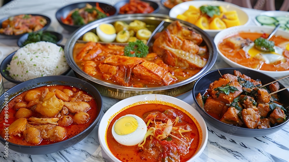 popular yummy spicy malay halal food menu curry chicken rendang beef ...