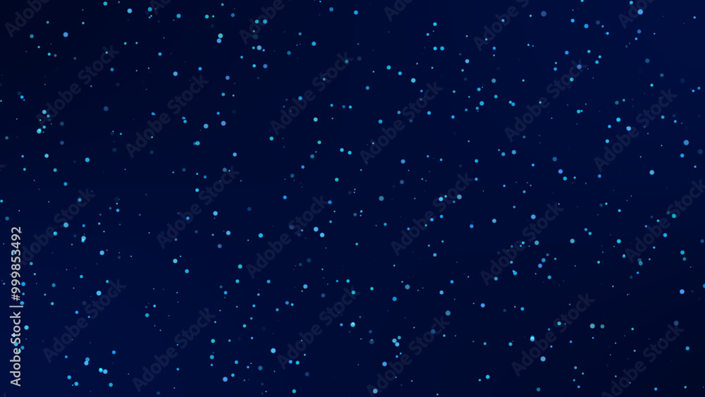 Abstract lighting dots sky background with blue particle lights navy ...