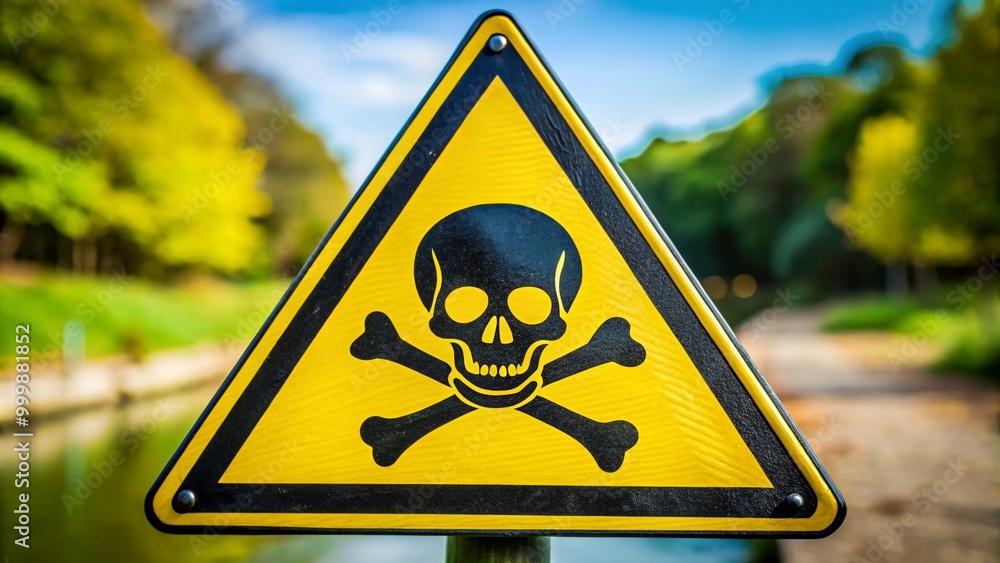 Bold Poison Symbol on a Warning Sign Indicating Toxic Substance Hazard ...