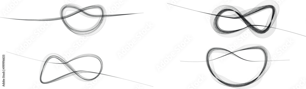 Flow lines. Many vector curved lines forming rope logo. Design Element ...