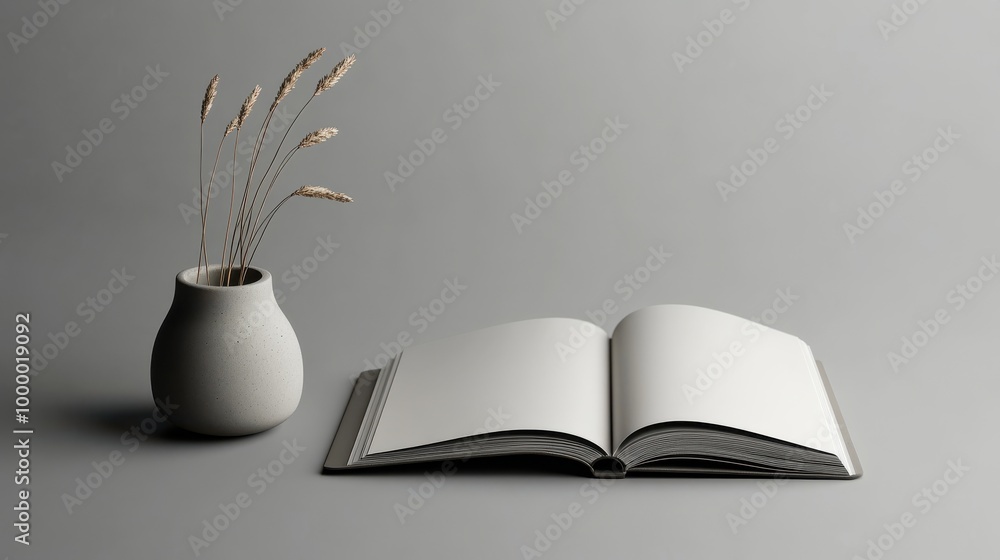 Elegant concierge brochure, 3D layout, minimal style, monochromatic ...