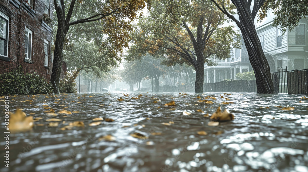 Heavy rain and strong winds from a hurricane create chaotic flooding on ...