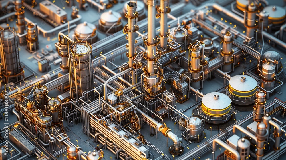Image of a refinery highlighting the desulfurization process and ...