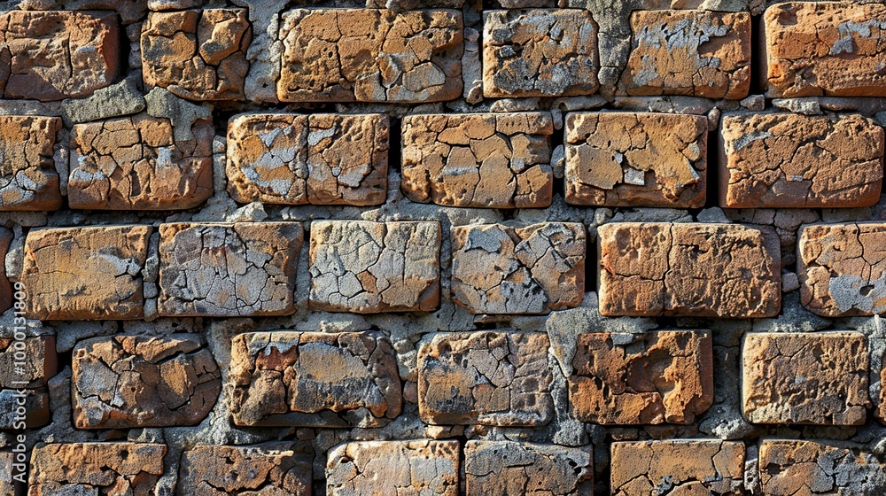 High-resolution photo of an old brick wall with varied textures and ...