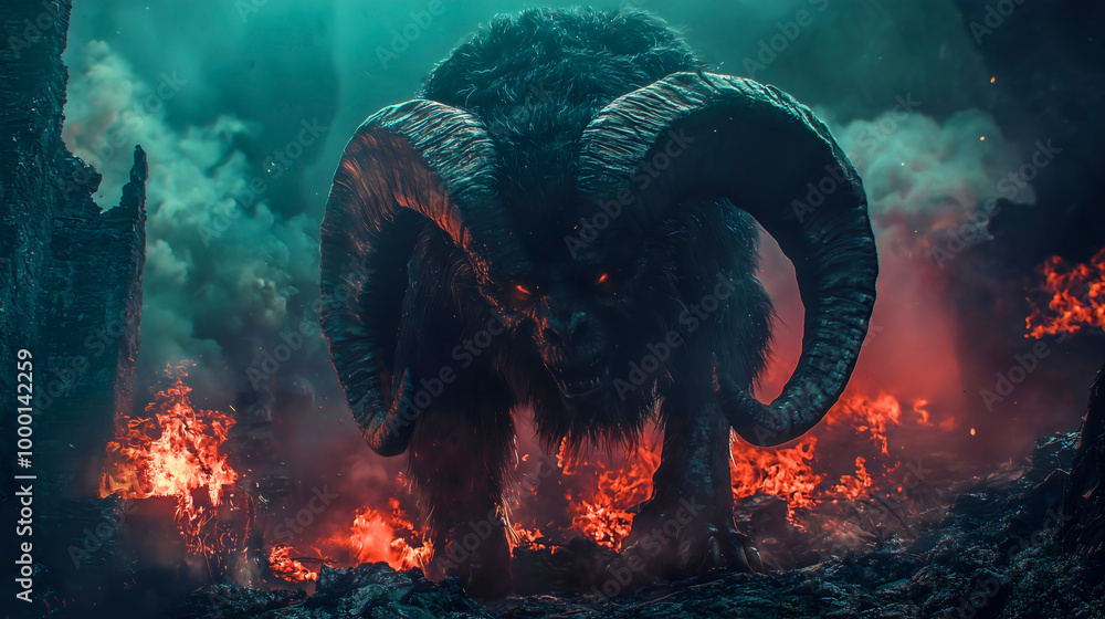 The beast from the earth, with two horns like a lamb, speaking like a ...