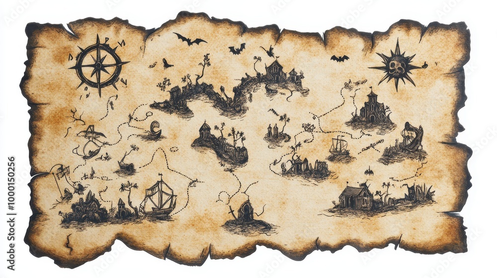 Spooky Halloween Scavenger Hunt Map: Discover Hidden Pumpkin, Bat, and ...