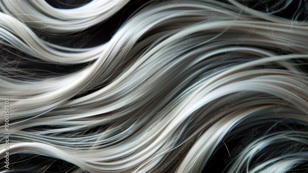 flowing strands of hair in soft light,laminar patterns as it moves ...