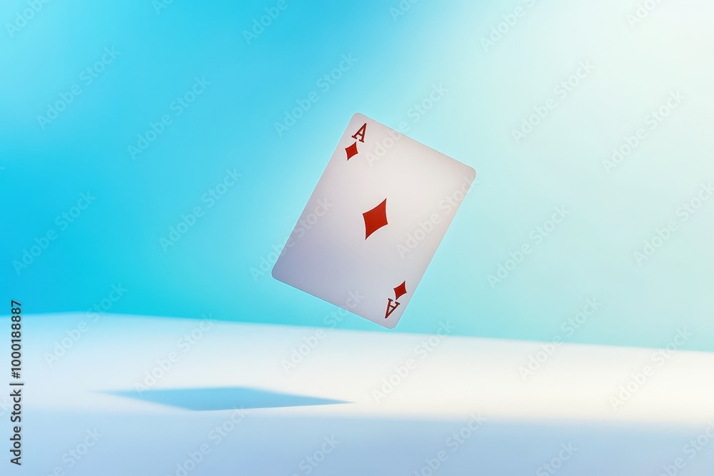 Ace of Diamonds in the Air: A single ace of diamonds playing card ...