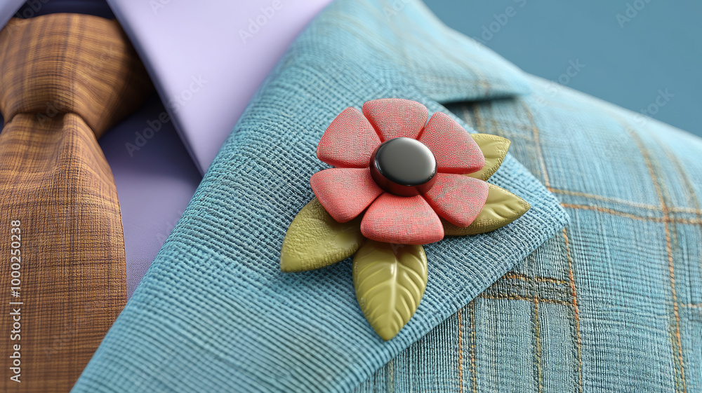 red poppy badge on jacket lapel, brooch, Remembrance Day, Poppy Day ...