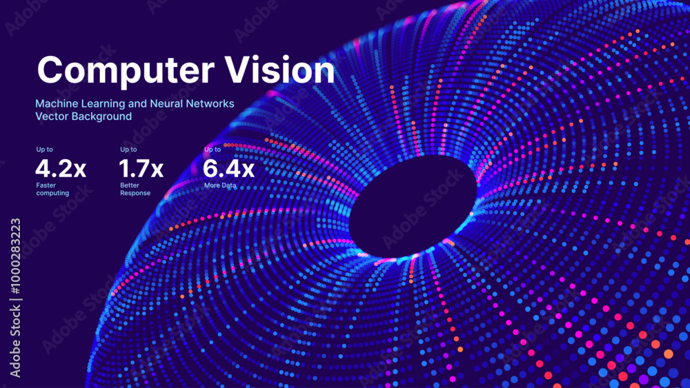Digital Eye Iris Particles. Computer Vision AI Concept. Abstract ...
