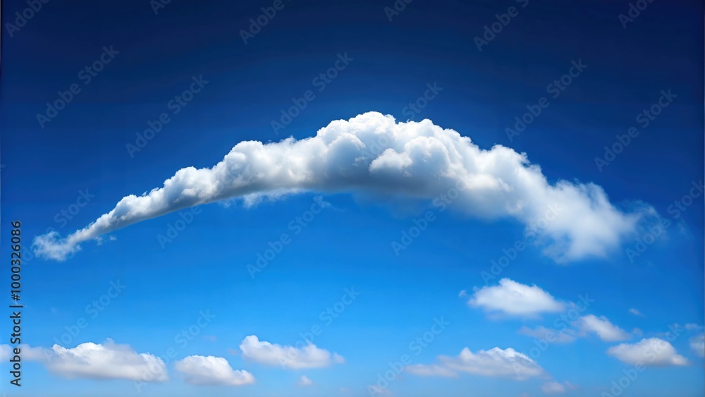 Ilustración de Stock Fluffy Clouds in the Skyline: Majestic Cloud Formations and Scenic Sky ...