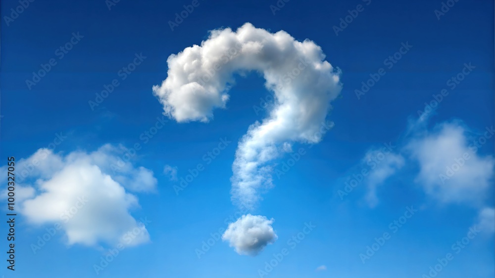 Ilustración de Stock Fluffy Question Mark Cloud in the Skyline ...