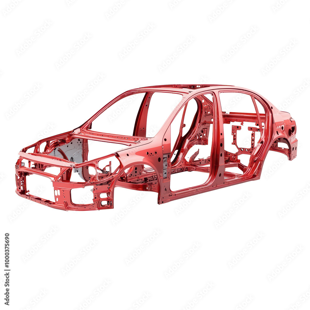 Car frame skeleton, detailed structure isolated on transparent ...