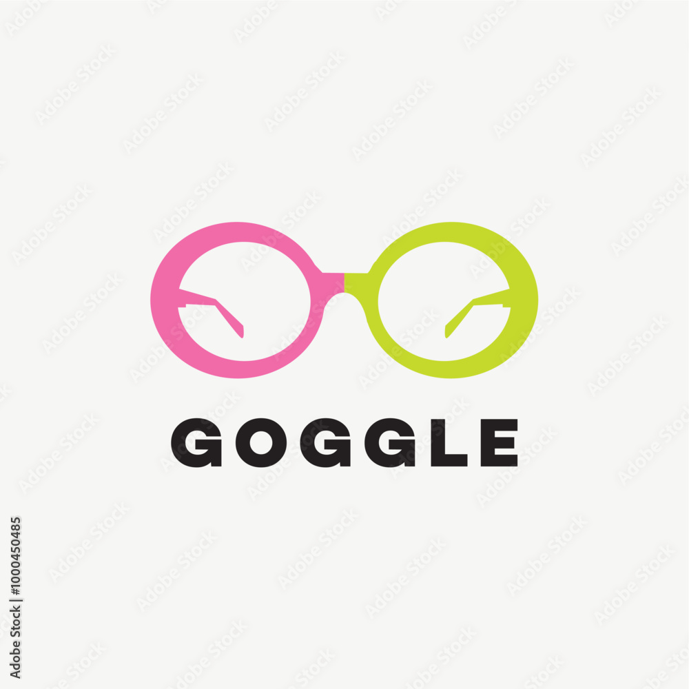 Eye glass optics google logo design vector editable business brand ...