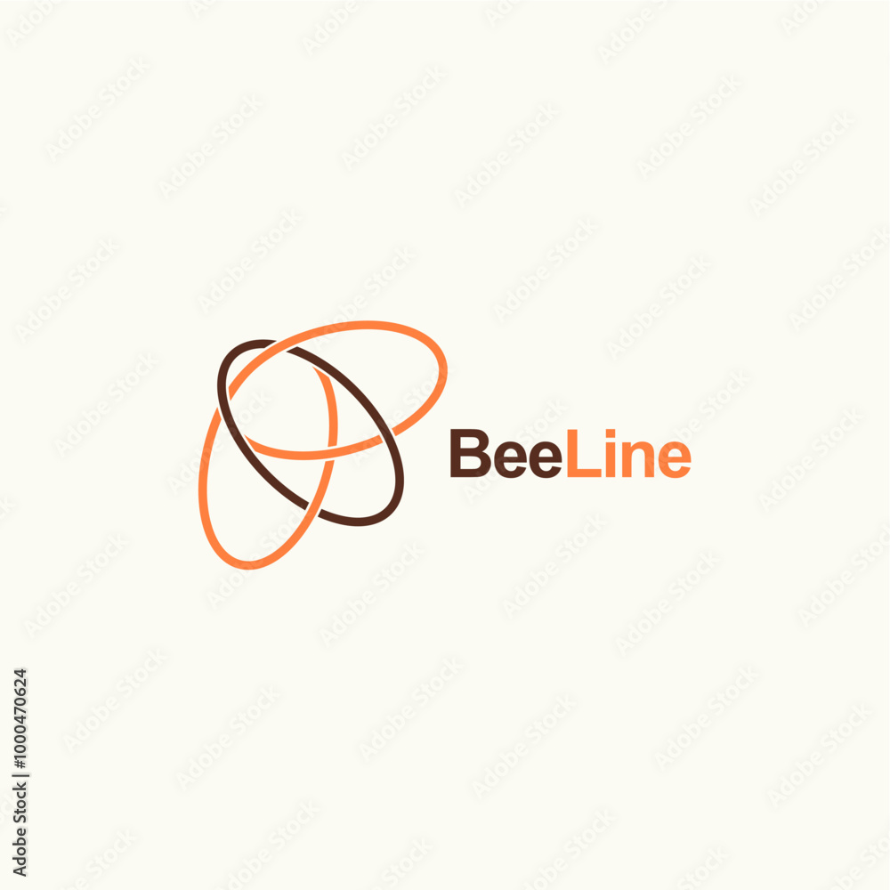 Simple abstract lines honey bee logo design vector royalty free ...