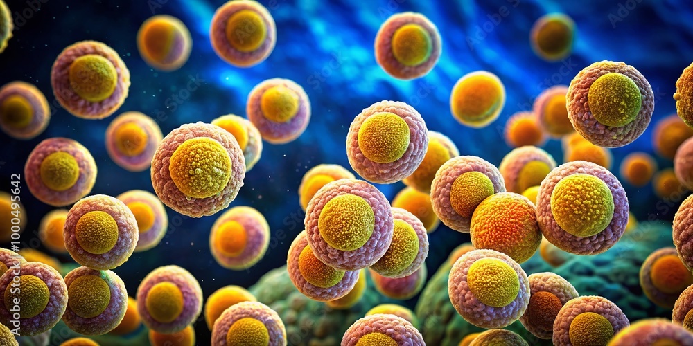 Ilustración de Stock Microscopic Images of Staphylococcus Aureus ...