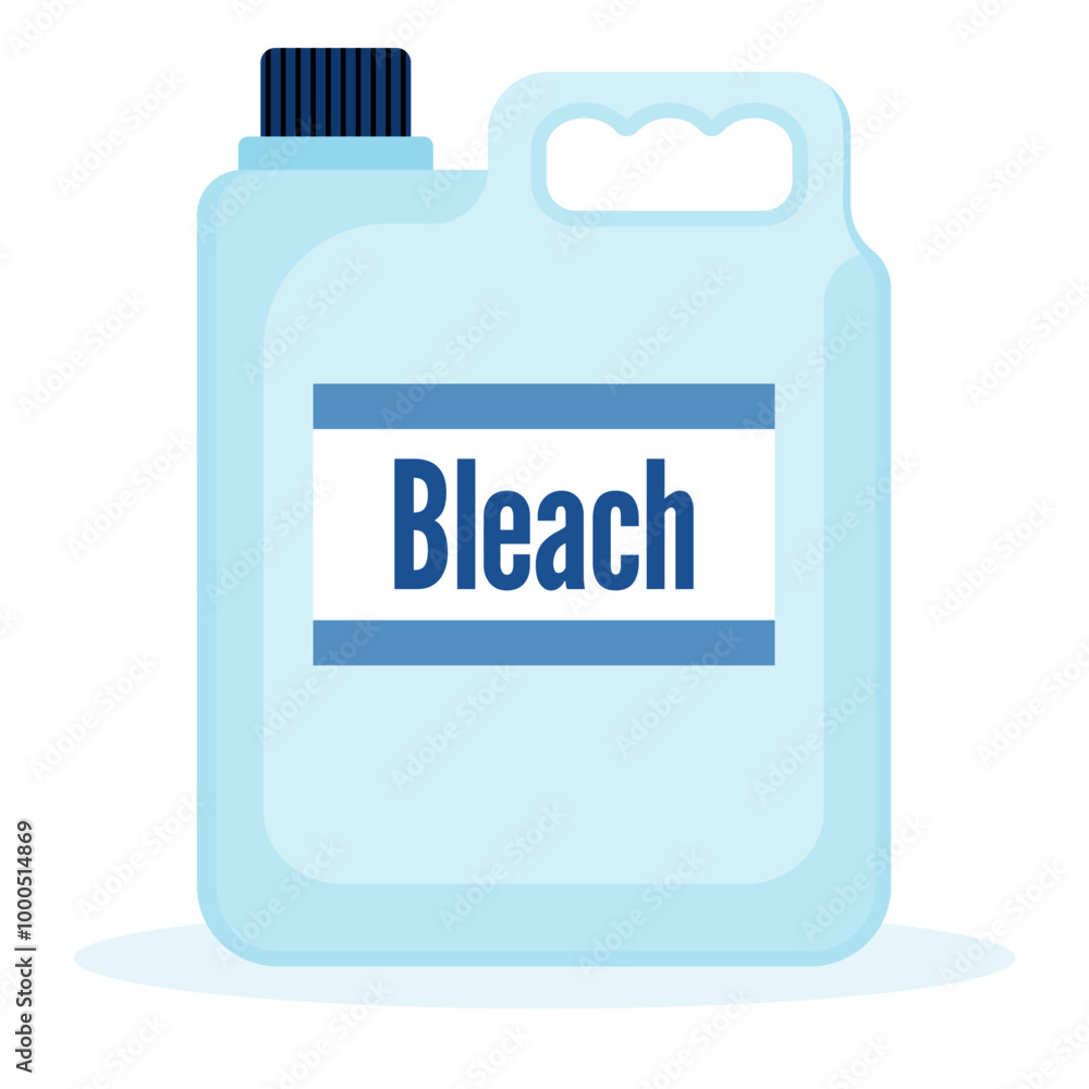 Bleach in big plastic bottle vector flat illustration isolated on white ...